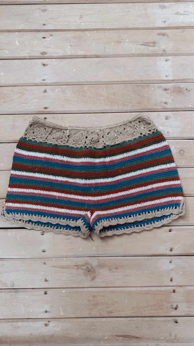 SHORT CROCHET MULTICOLOR BEIGE AZUL – Marea Ibiza